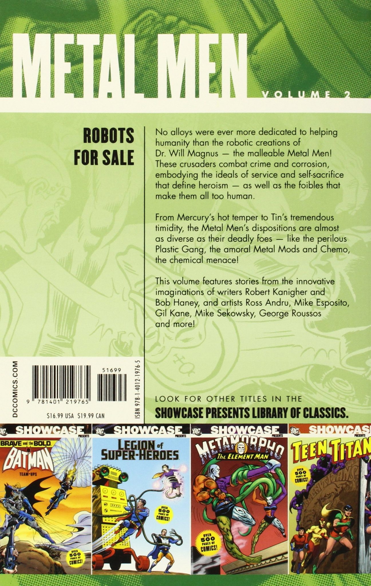 Showcase Presents Metal Men volume 2 – Now Read This!