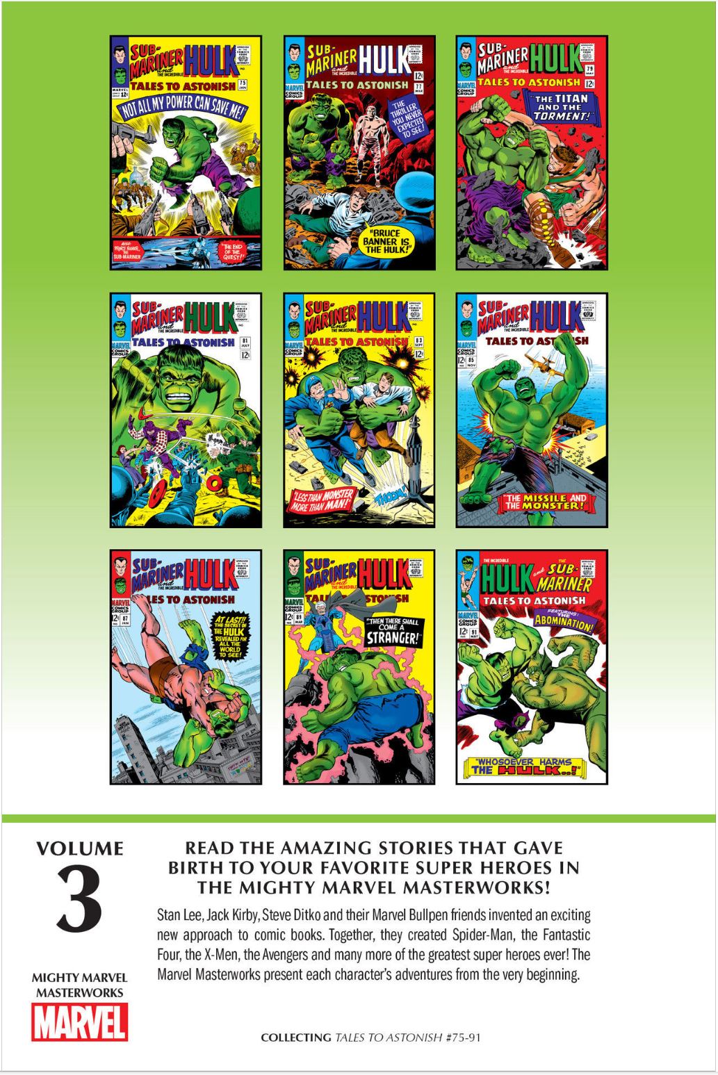 Mighty Marvel Masterworks The Incredible Hulk volume 3: Less Than ...